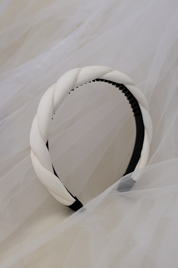 Astrid Croissant Headband | Bone and Grey Bridal Accessories | Wedding ...
