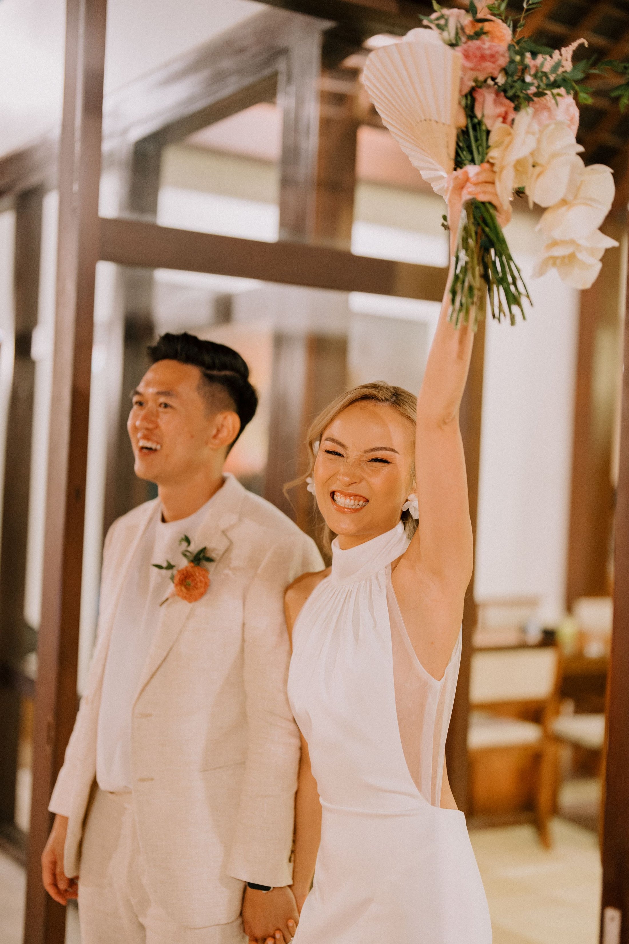 Shelly High Neckline Halter Crepe Wedding Dress with Sexy Open Back ...